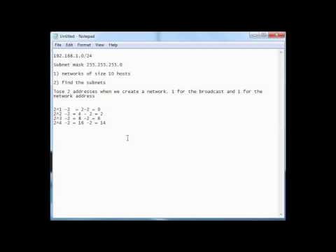 Subnetting a Class C network Example - YouTube