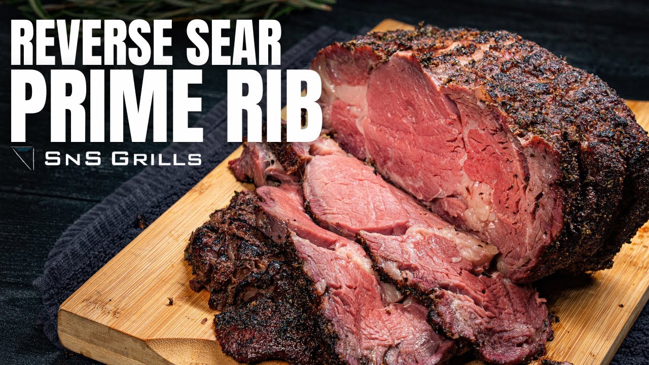 Reverse Sear Prime Rib Roast Recipe On A Kettle Grill - YouTube