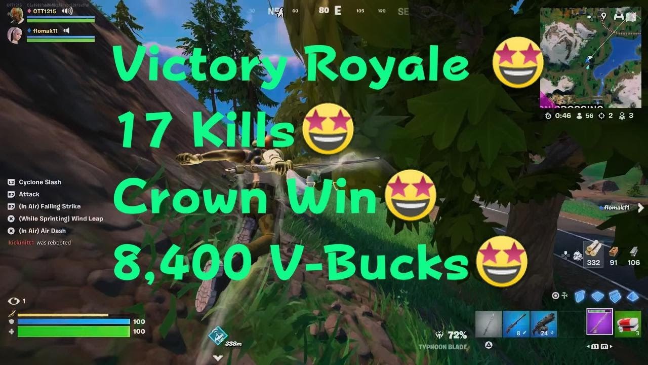 Victory Royale With Crown Win For 8,400 V-Bucks - YouTube