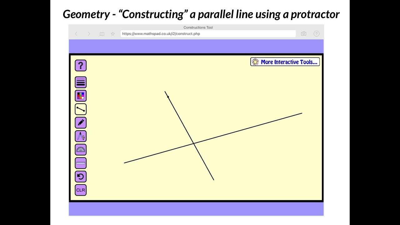 Geometry Constructing a parallel line using a protractor - YouTube