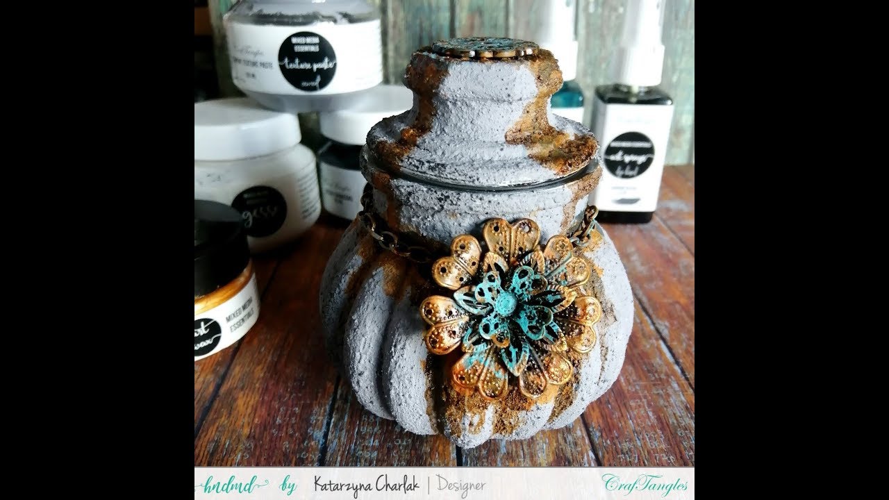 Glass jar with a Stone Effect using Cement Paste by CrafTangles [DIY ...