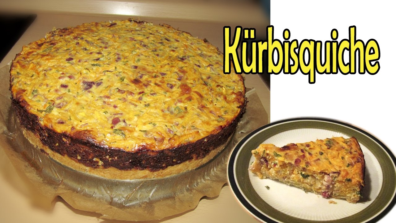 Kürbisquiche. Salziger Kürbiskuchen - YouTube