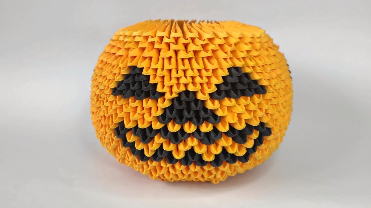 3D origami LARGE PUMPKIN | How to make a modular pumpkin - YouTube