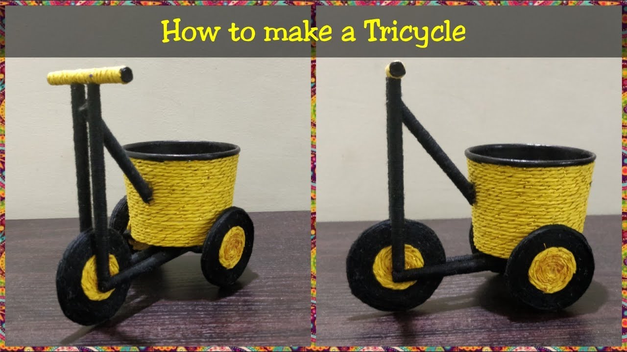 How to make a Tricycle|Simple Tricycle Making|Cute Tricycle Gift Idea ...