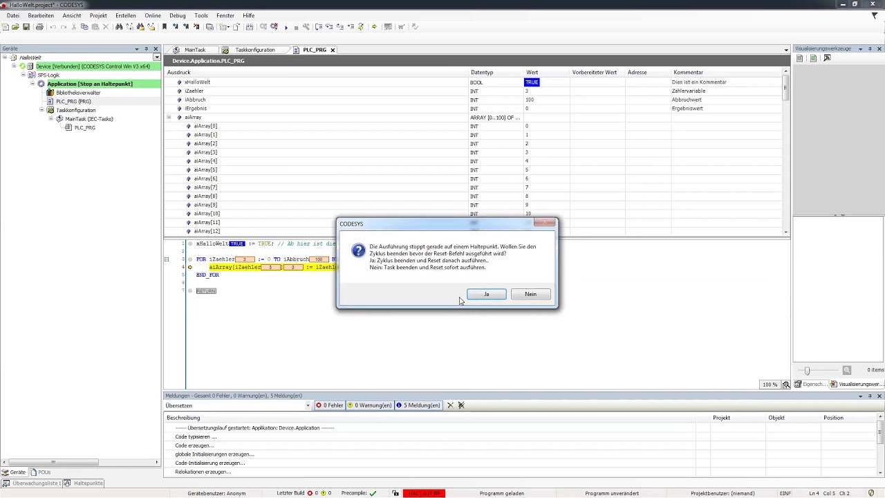 Codesys Tutorial #3: Arrays & POUs zur impliziten Prüfung - YouTube