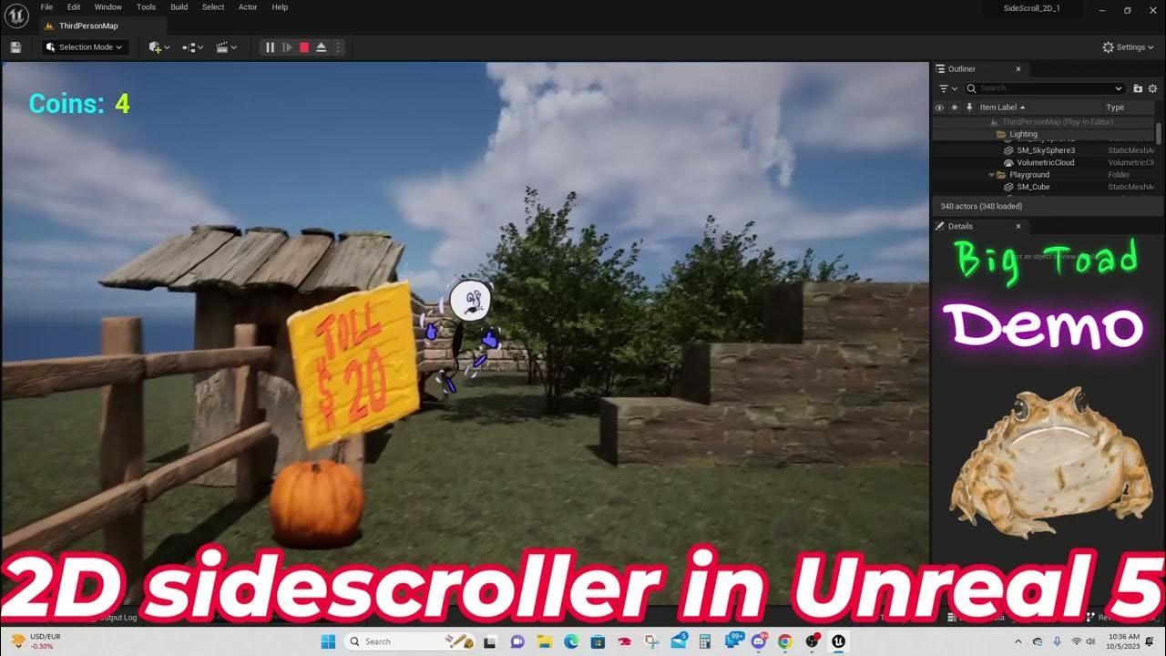 2d3d Sidescroller Demo An Unreal 5 Project Game With Big Toad Youtube
