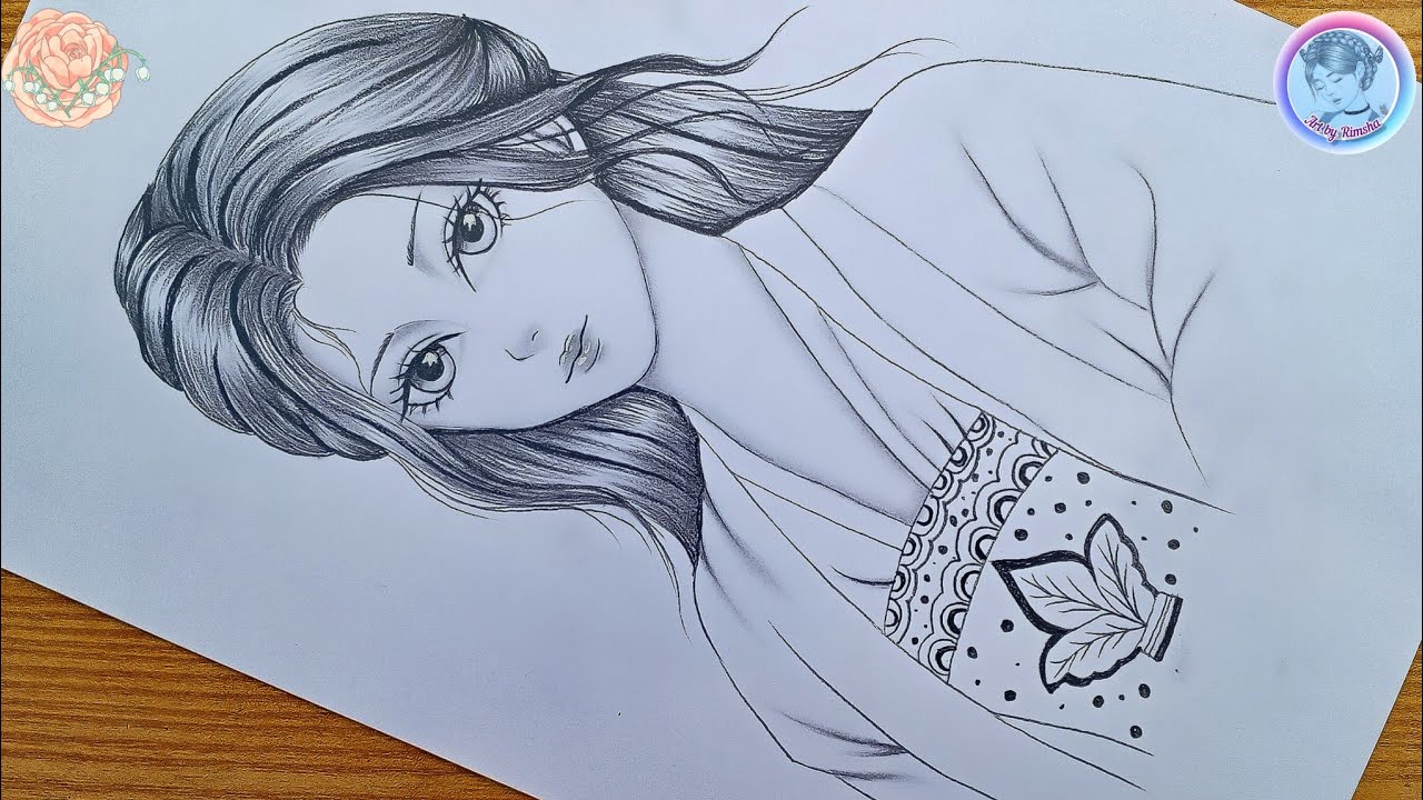 Anime Chinese girl drawing with kimono||Pencil sketch - YouTube