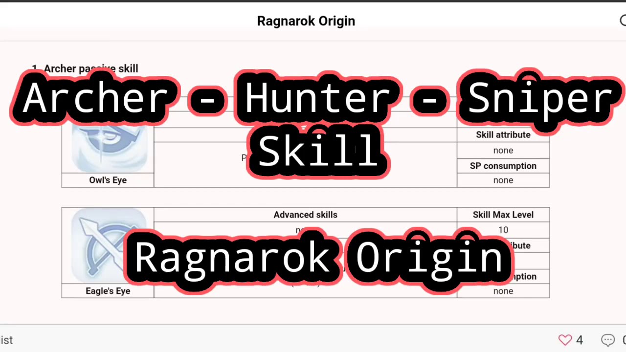 Archer, Hunter, Sniper Ragnarok Origin Skill ラグオリ| ラグオリRTCP - YouTube