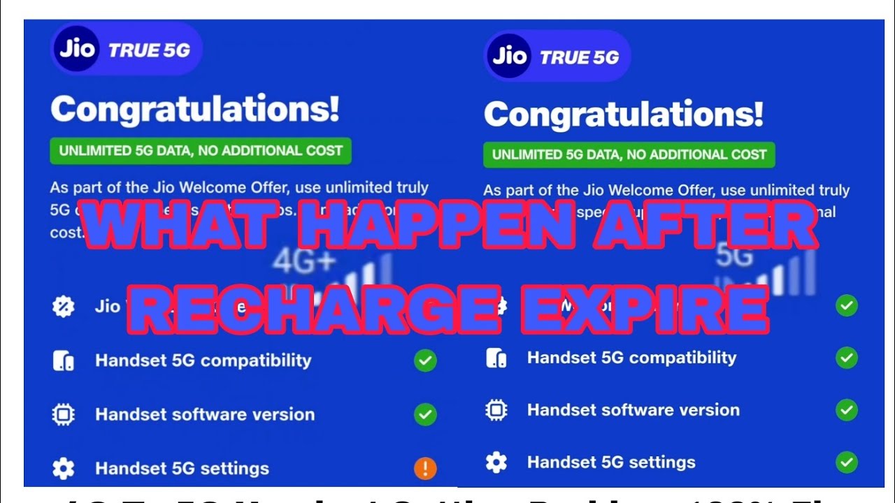 Jio 5G What Happened After Recharge Expire is 5G Gone Or Not - YouTube