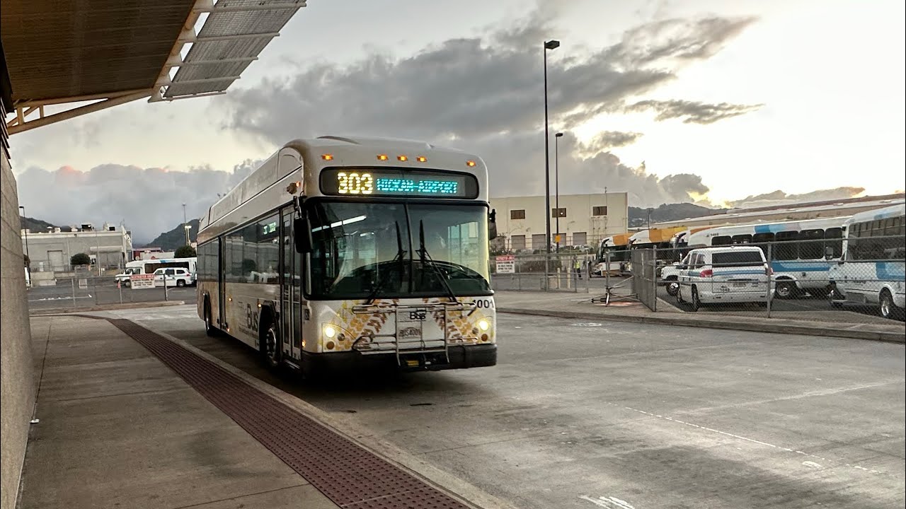 Honolulu TheBus Route 303 Airport-Hickam, Bus 4001 - YouTube