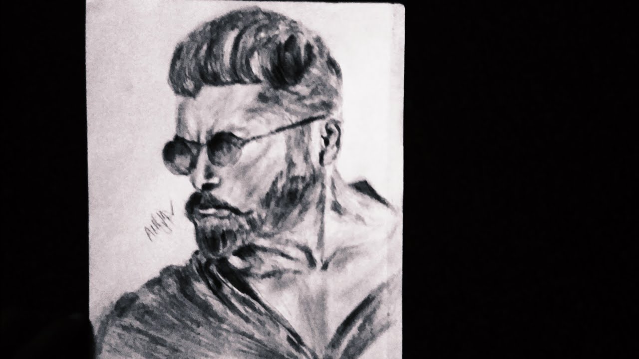 Actor Chiyan Vikram::: pencil sketch drawing - YouTube