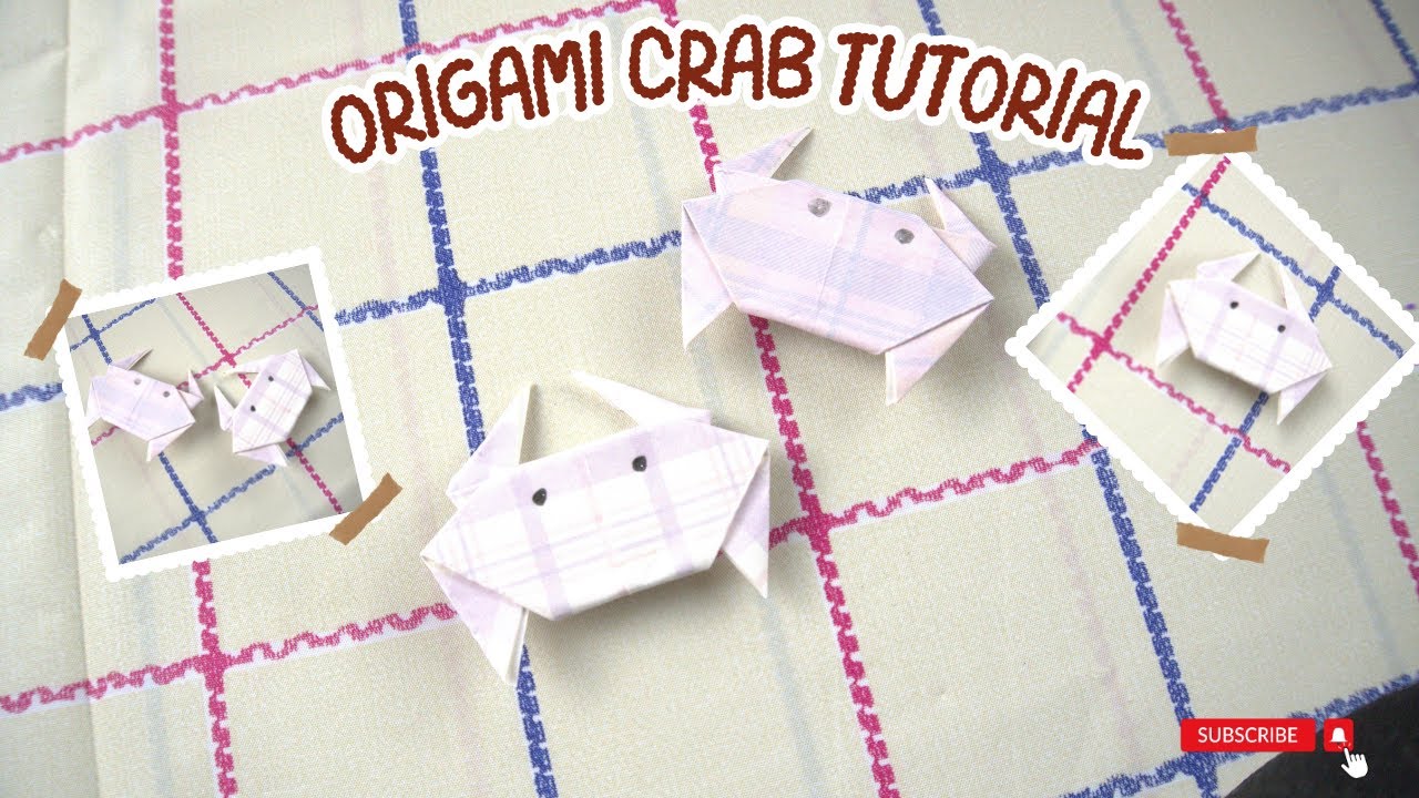 origami crab tutorial in less than 5 minutes - Easy folding paper crab ...