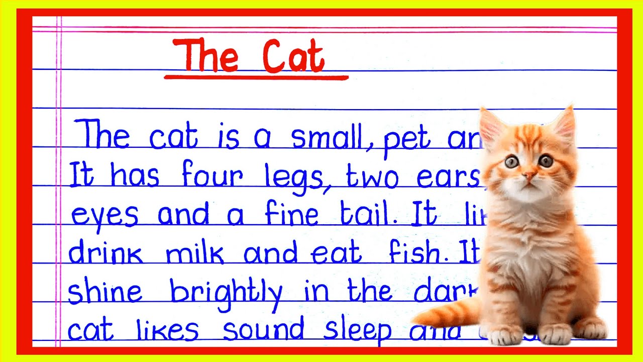 The Cat Essay in English | Cat Paragraph for class 2 | Billi par ...