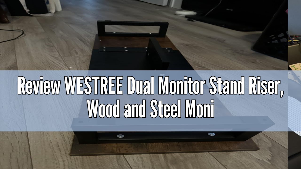 Review WESTREE Dual Monitor Stand Riser, Wood and Steel Monitor Stand ...
