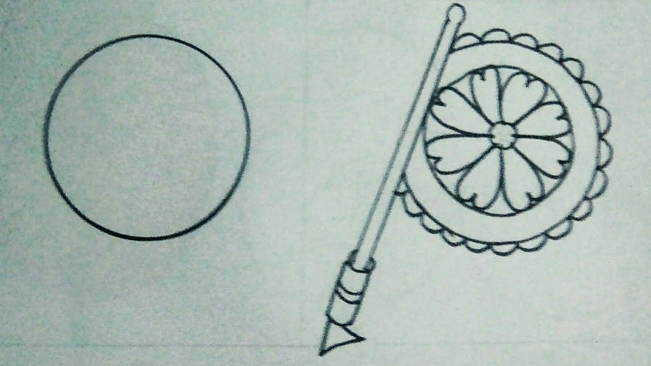 bichina drawing | hand fan drawing | hath pankha drawing | hand fan ...