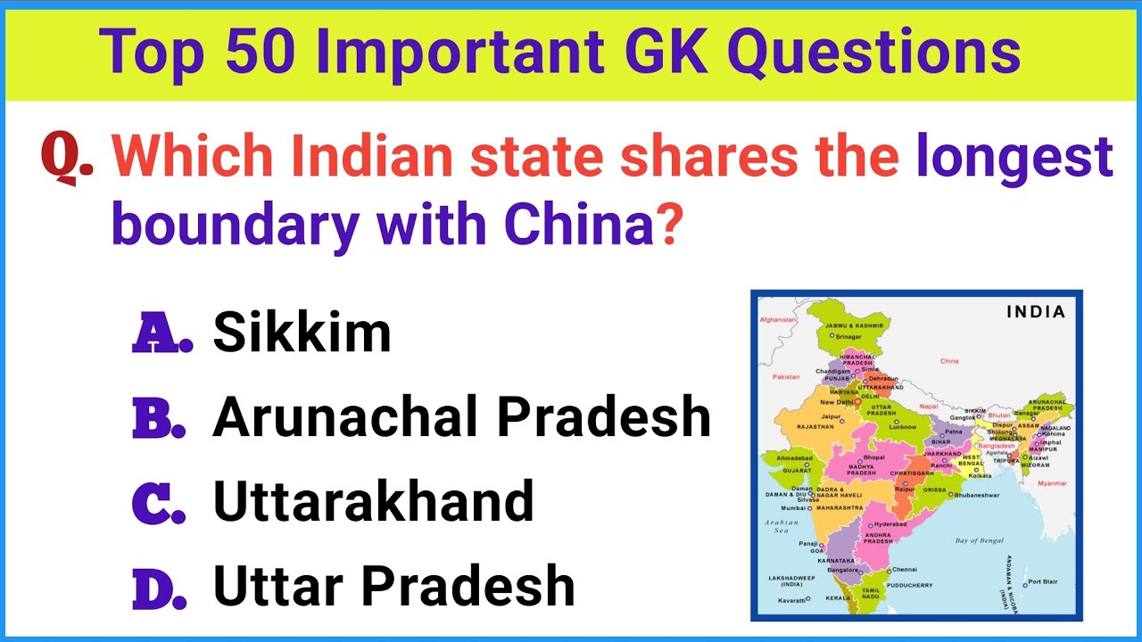 Top 50 INDIA GK Question and Answer | GK Questions and Answers| GK Quiz ...
