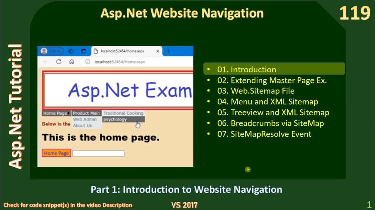 Website Navigation | Part 1 - Introduction | Asp Net Tutorial #119 - YouTube
