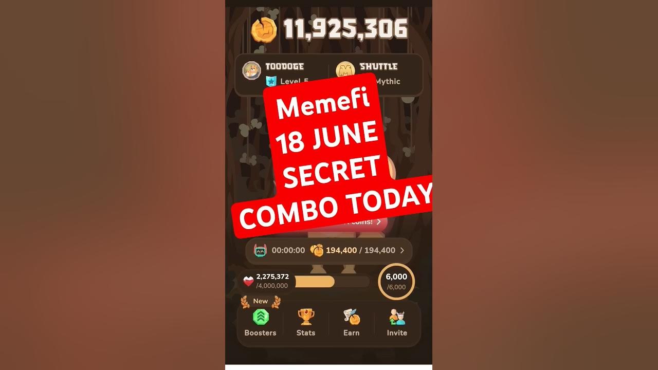 Memefi Secret Combo Daily coin reward update today 18 June #memefi #memeficoin - YouTube