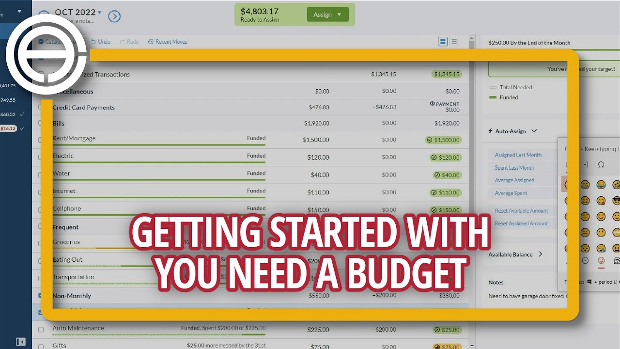 Getting Started With You Need A Budget (YNAB) - YouTube