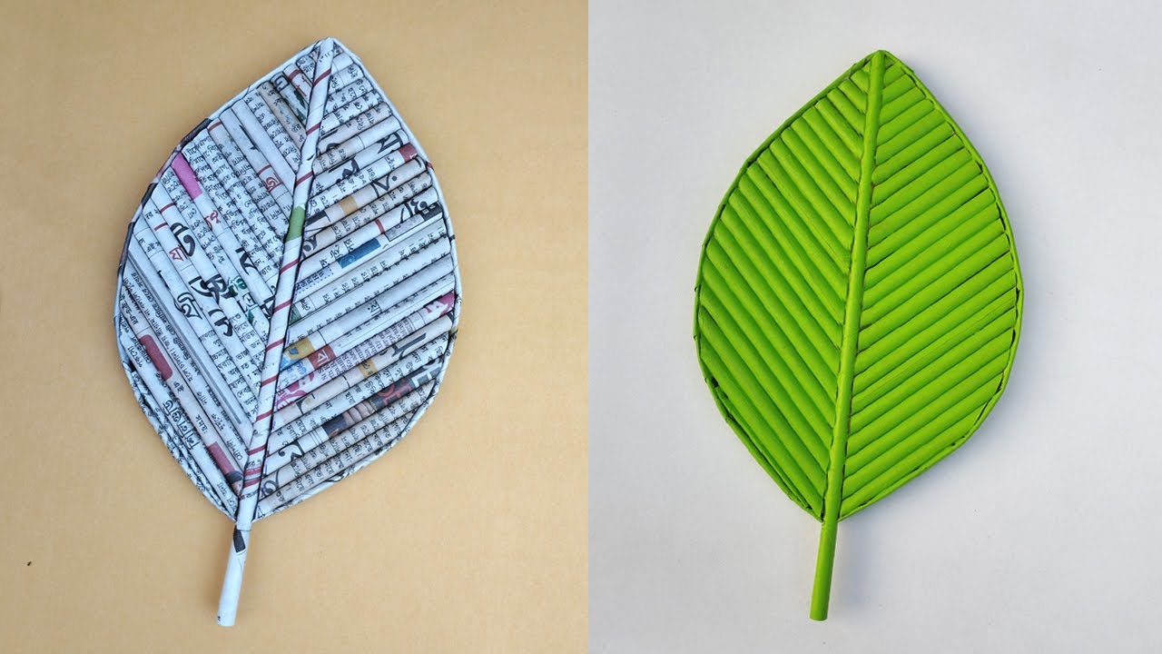 How To Make A Newspaper Leaves DIY Leaves Waste Paper Craft YouTube How To Make A Newspaper Leaves DIY Leaves Waste Paper Craft YouTube