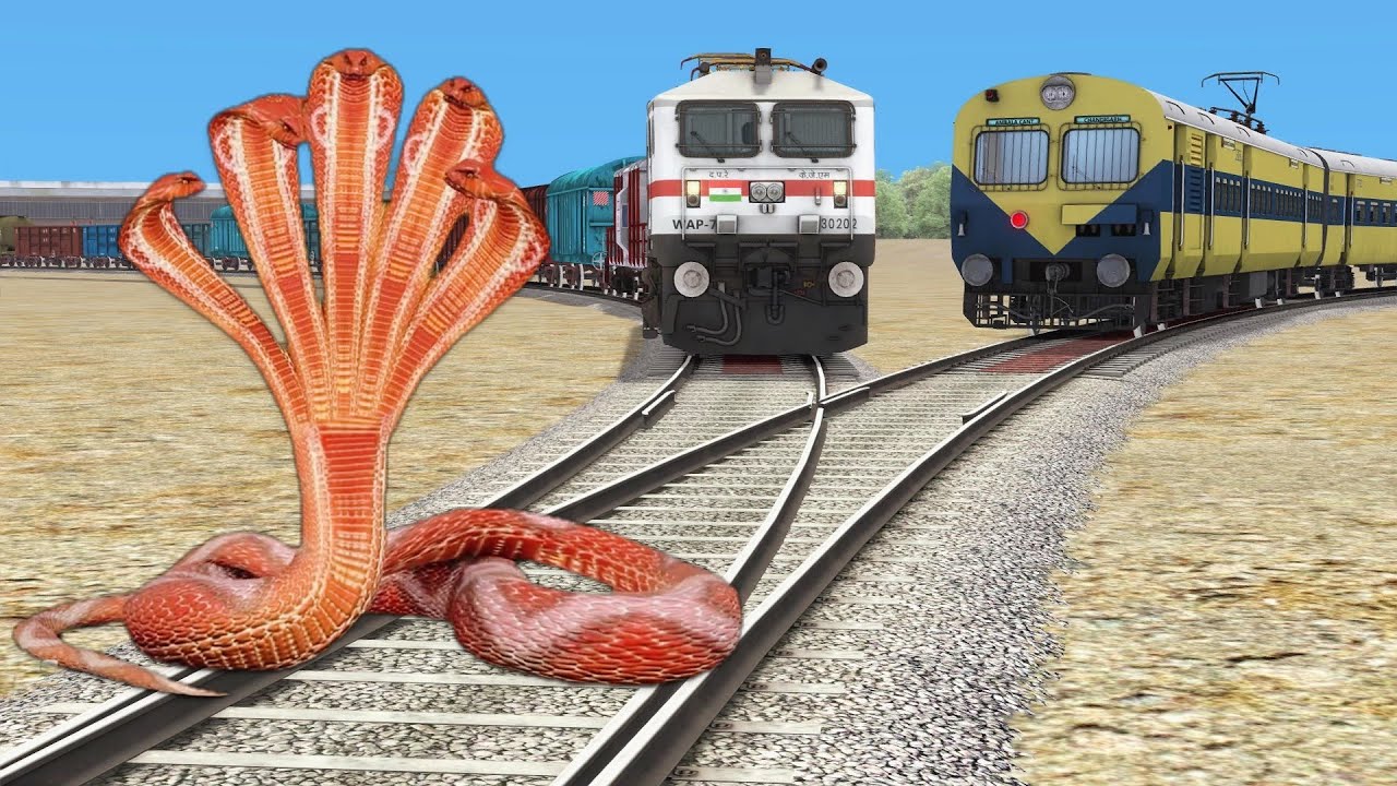 Giant Five Headed Snake vs Two Trains #2 - Stops The Train | BeamNG ...