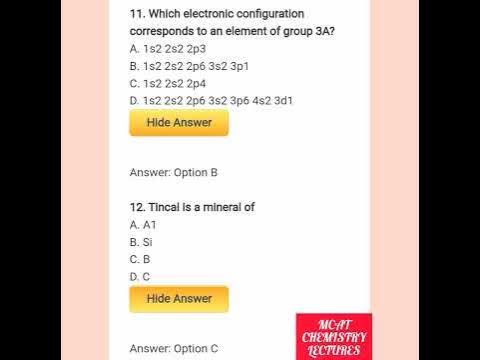 Chemistry MDCAT Prep | Group 3A and 4A Elements MCQs # ...