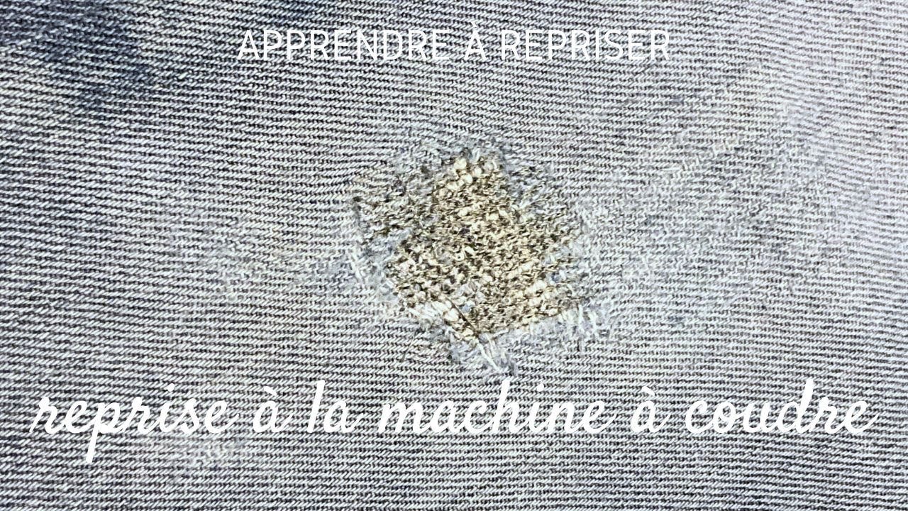 Comment repriser un jean élimé à la machine à coudre - YouTube