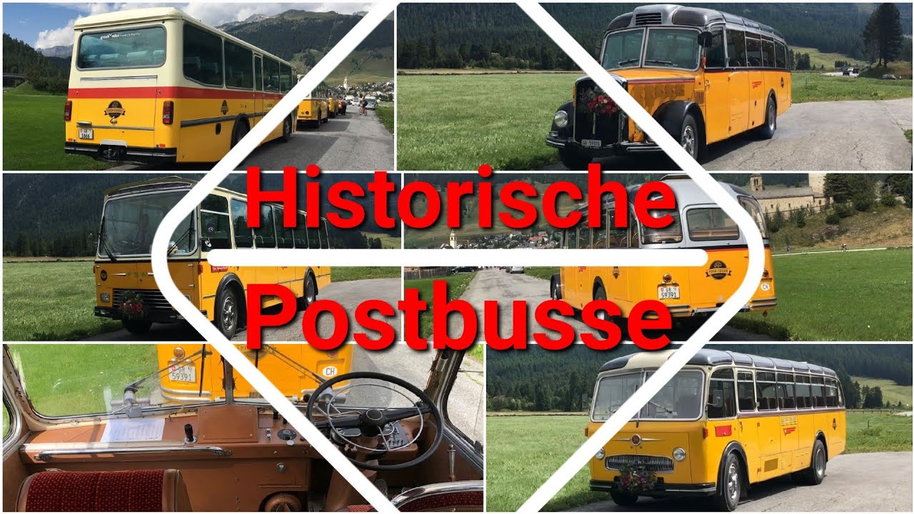 Historische Postbusse | Engadin (Schweiz) | Postauto AG - YouTube