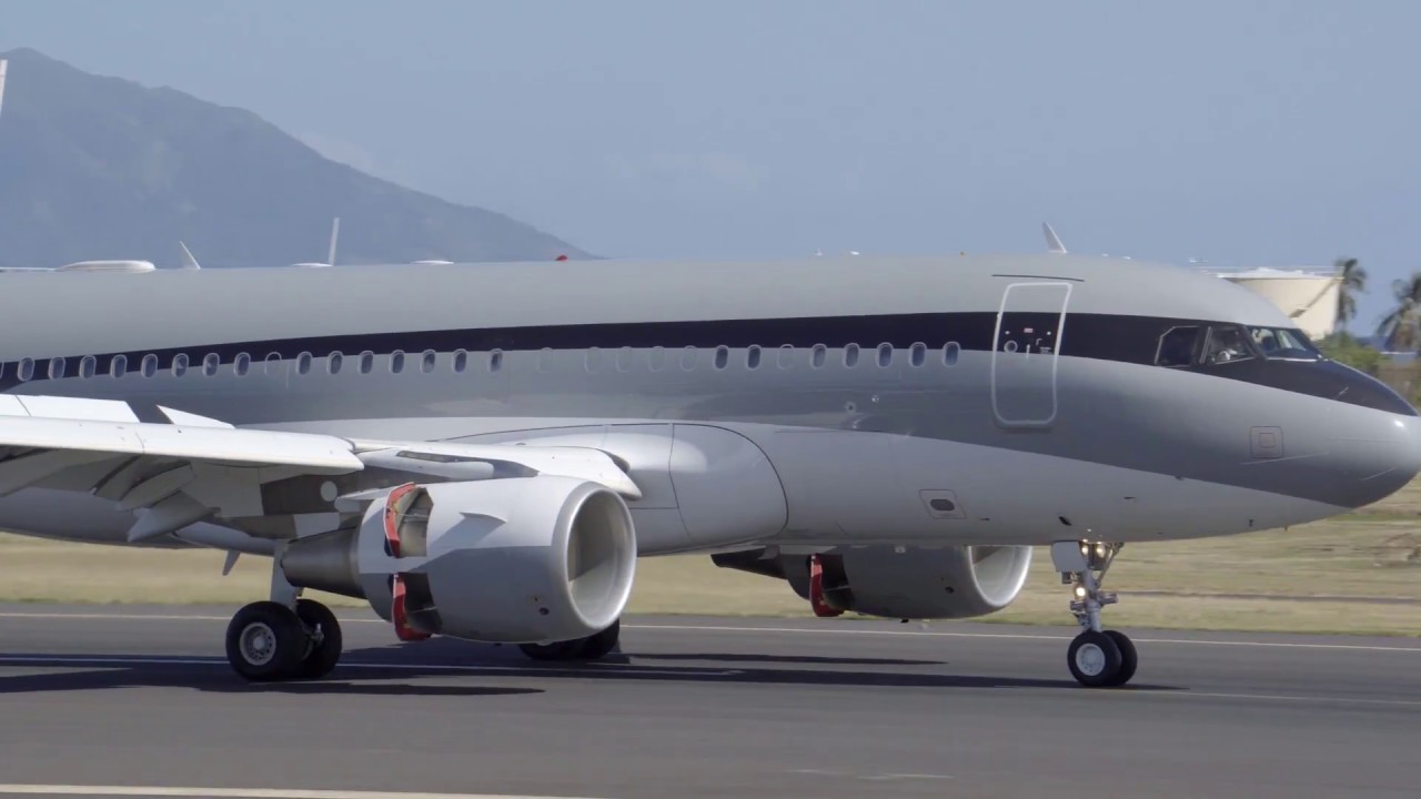 Private Airbus A319 (P4-MIS). Landing in Tahiti (NTAA). 17/08/2017 ...