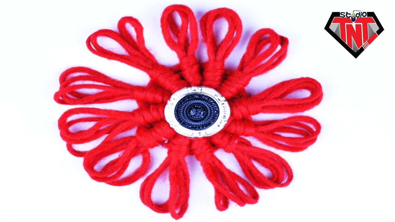 Easy To Make Awesome Woolen Flower Tutorial | Handcraft Wool Yarn Craft ...