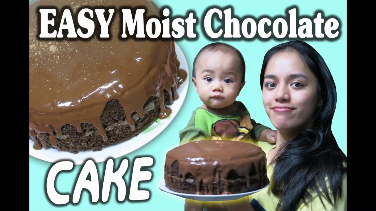 EASY MOIST CHOCOLATE CAKE!! HINDI MATAMIS (FILIPINO) - YouTube