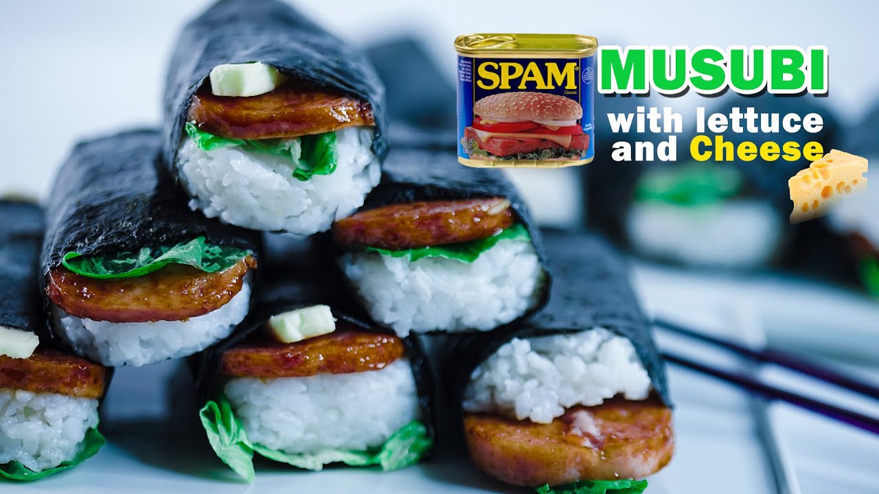 Meaty SPAM MUSUBI : Easy & Fun Recipe with Lettuce and Cheese ...