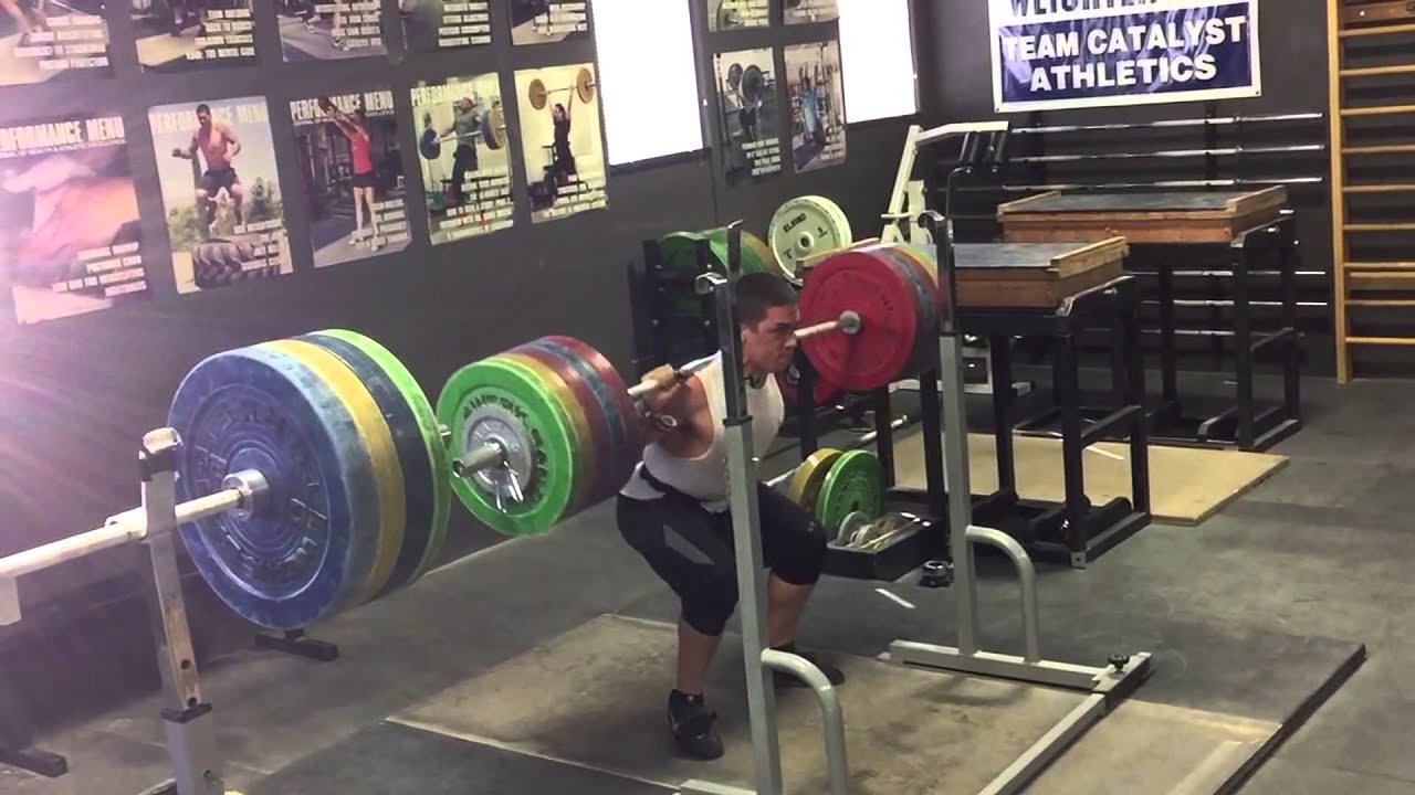 John Back Squat 220kg for 5 Reps at 85kg Bodyweight - YouTube