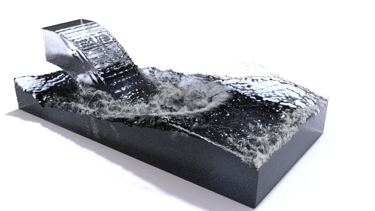 PIC/FLIP Fluid Simulation - Bubbles and Foam - YouTube