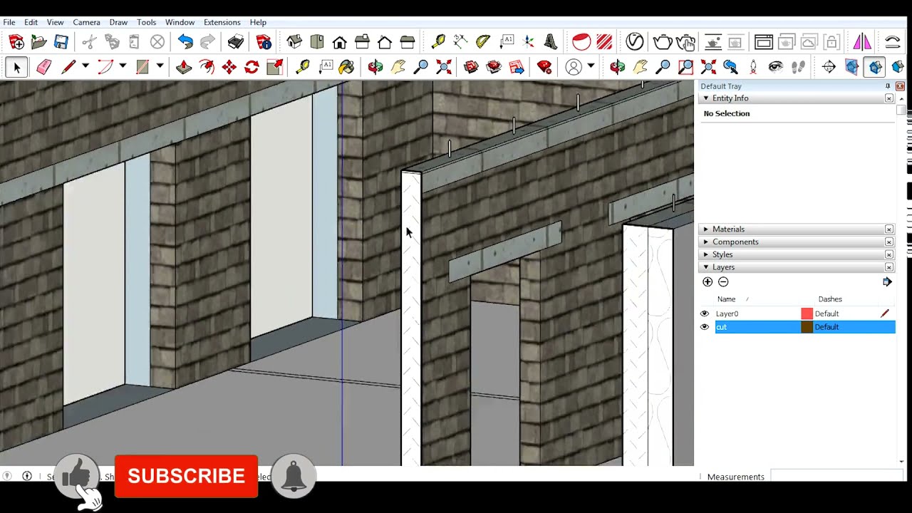Section cuts add texture Sketchup (no plugin) - YouTube