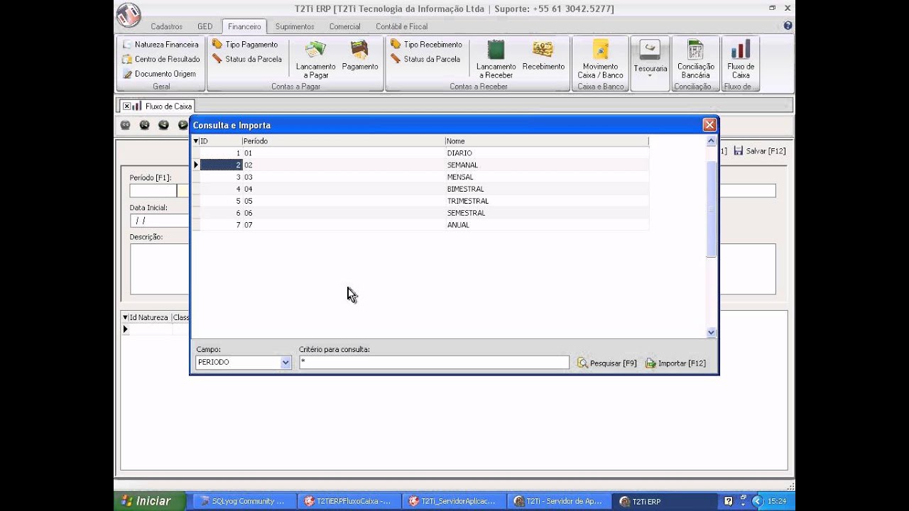 T2Ti ERP Delphi - Fluxo de Caixa - YouTube