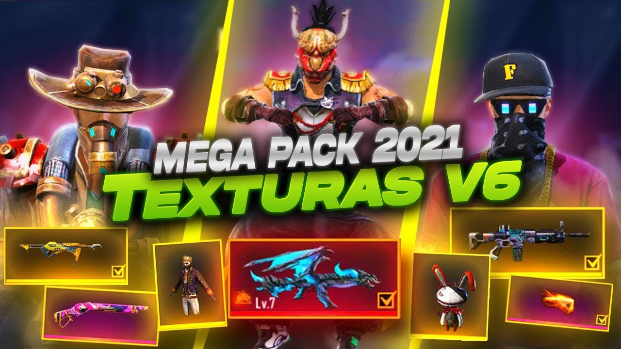 COMO USAR EL MEJOR MEGA PACK DE TEXTURA EN FREE FIRE SIN BANEO NUEVA VERSIÓN 2021 TEXTURA ...