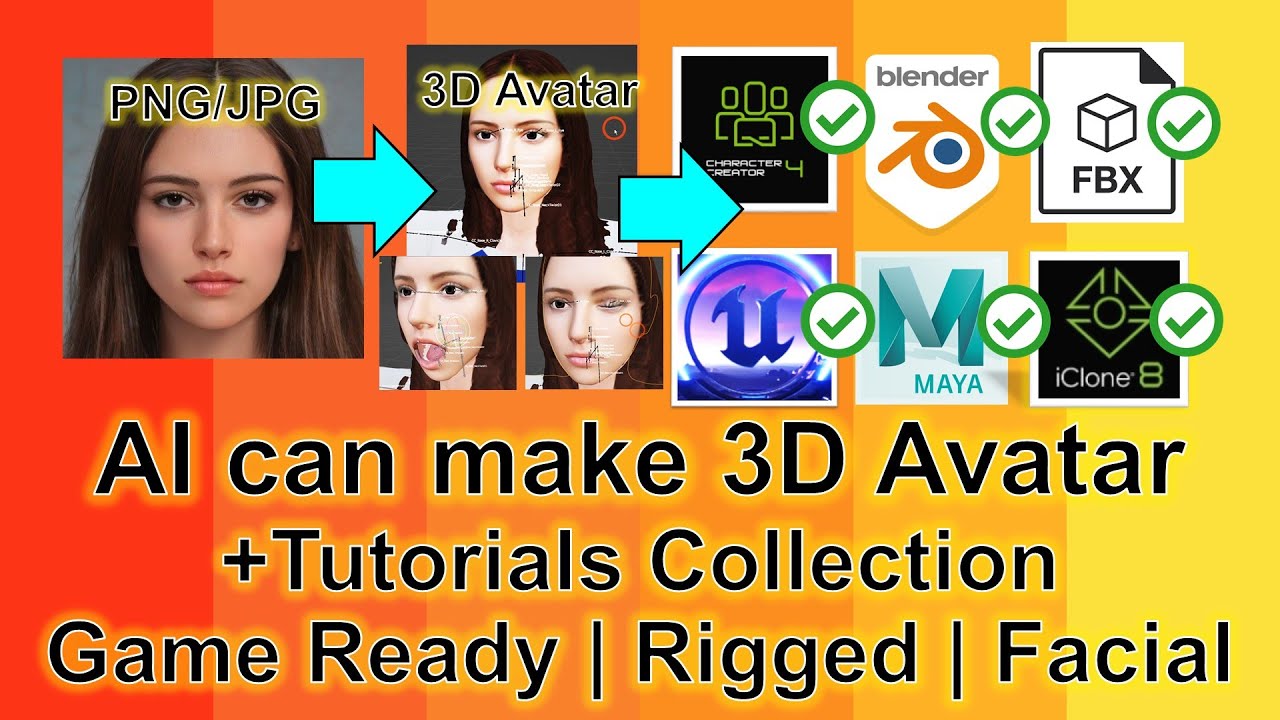 AI can make 3D Avatar | Game Ready | Rigged | Facial Morph | Tutorial ...
