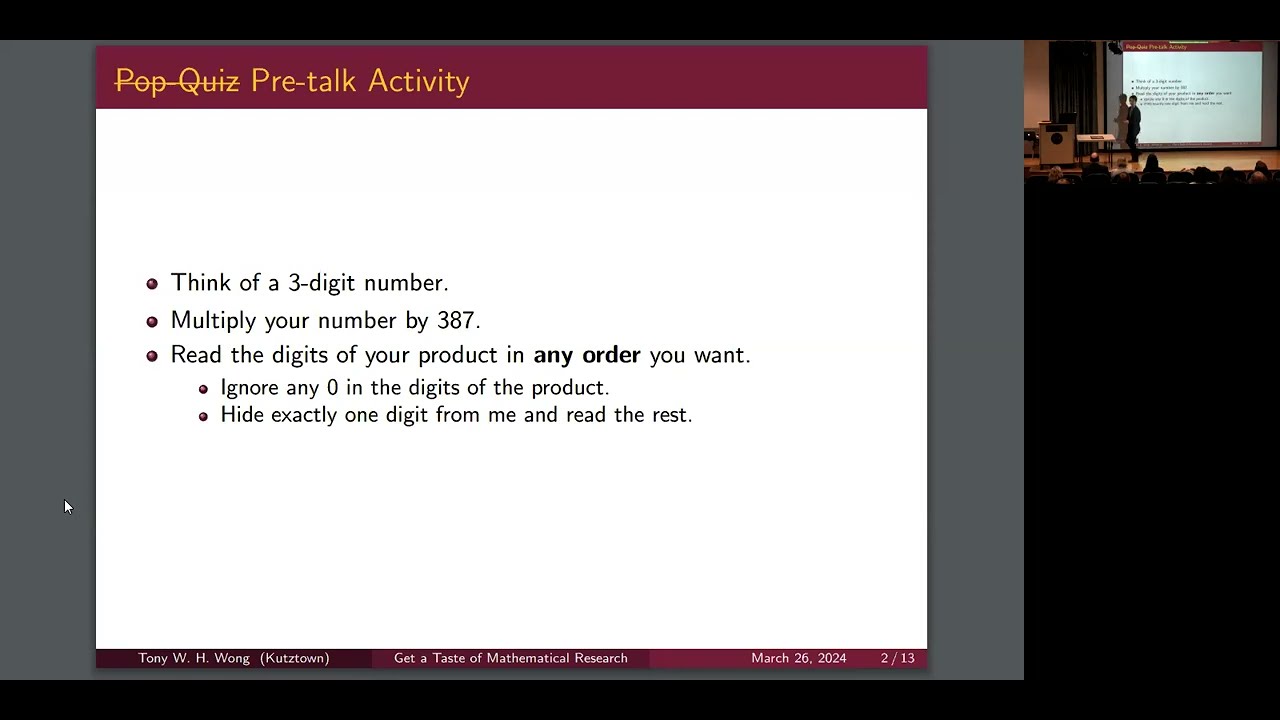Get a Taste of Mathematical Research by Kutztown University professor ...