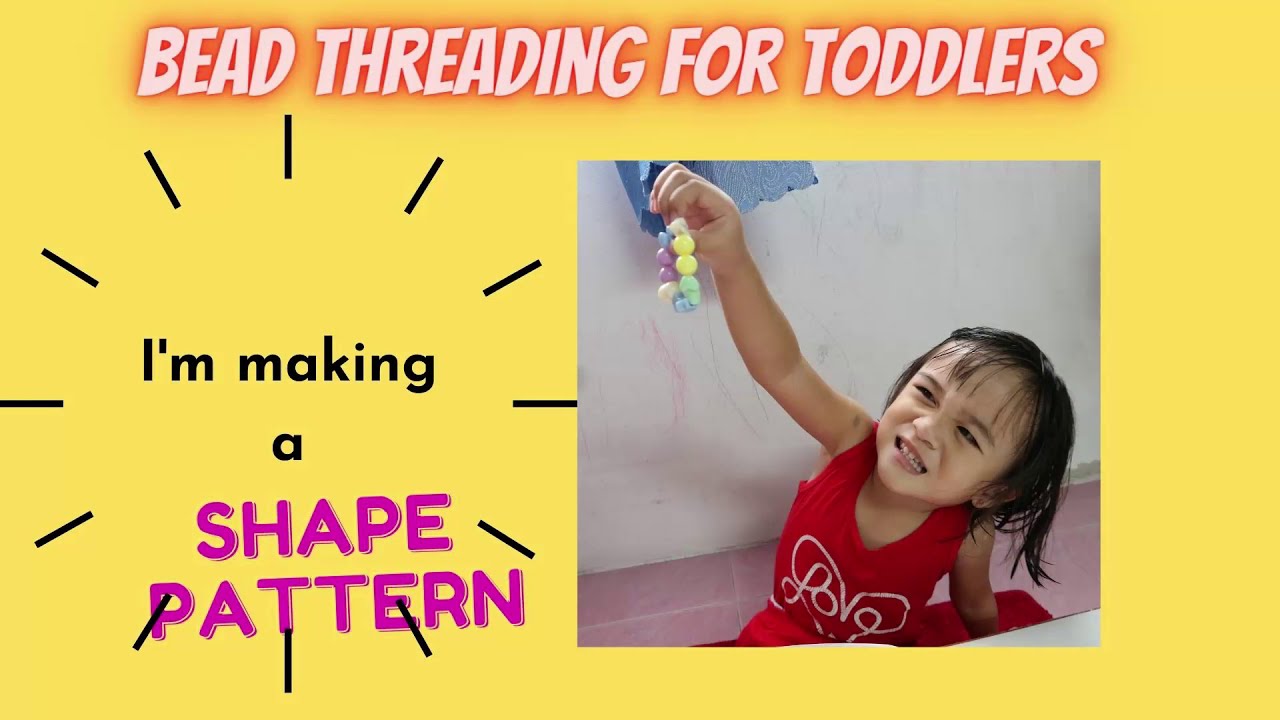 Shape Pattern on Bead Threading | Toddler Bead Treading - YouTube