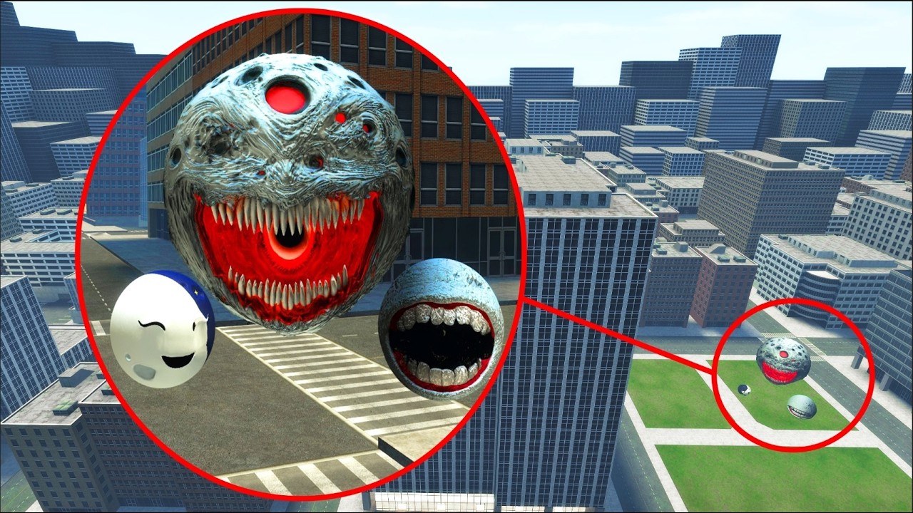 Un DRON capta a SPRUNKI MOON en la CIUDAD | Garry's Mod Sandbox - YouTube