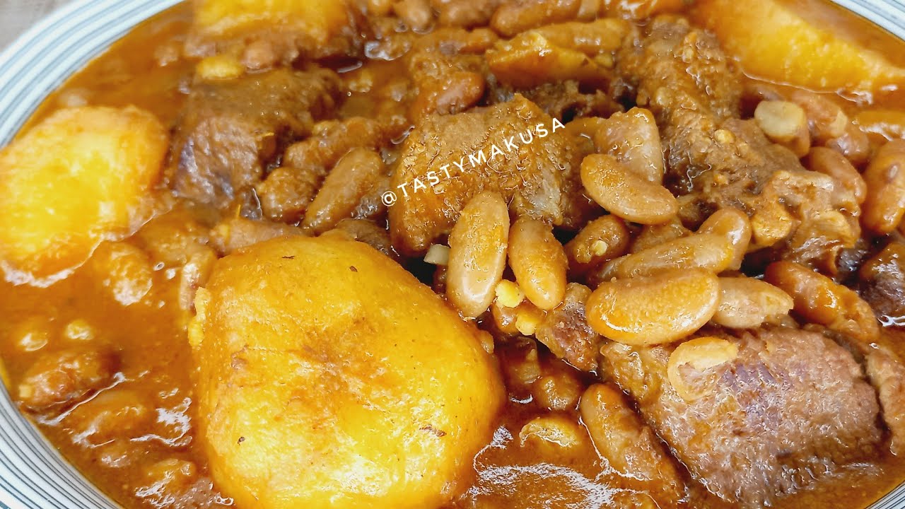 BEEF, ,POTATOES & BEANS STEW/NGOMBE, POMME De TERRE + MADESU SENEGALESE ...