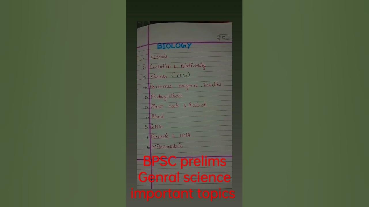 BPSC Prelims General Science Important Topics target YouTube bpsc-prelims-general-science-important-topics-target-youtube