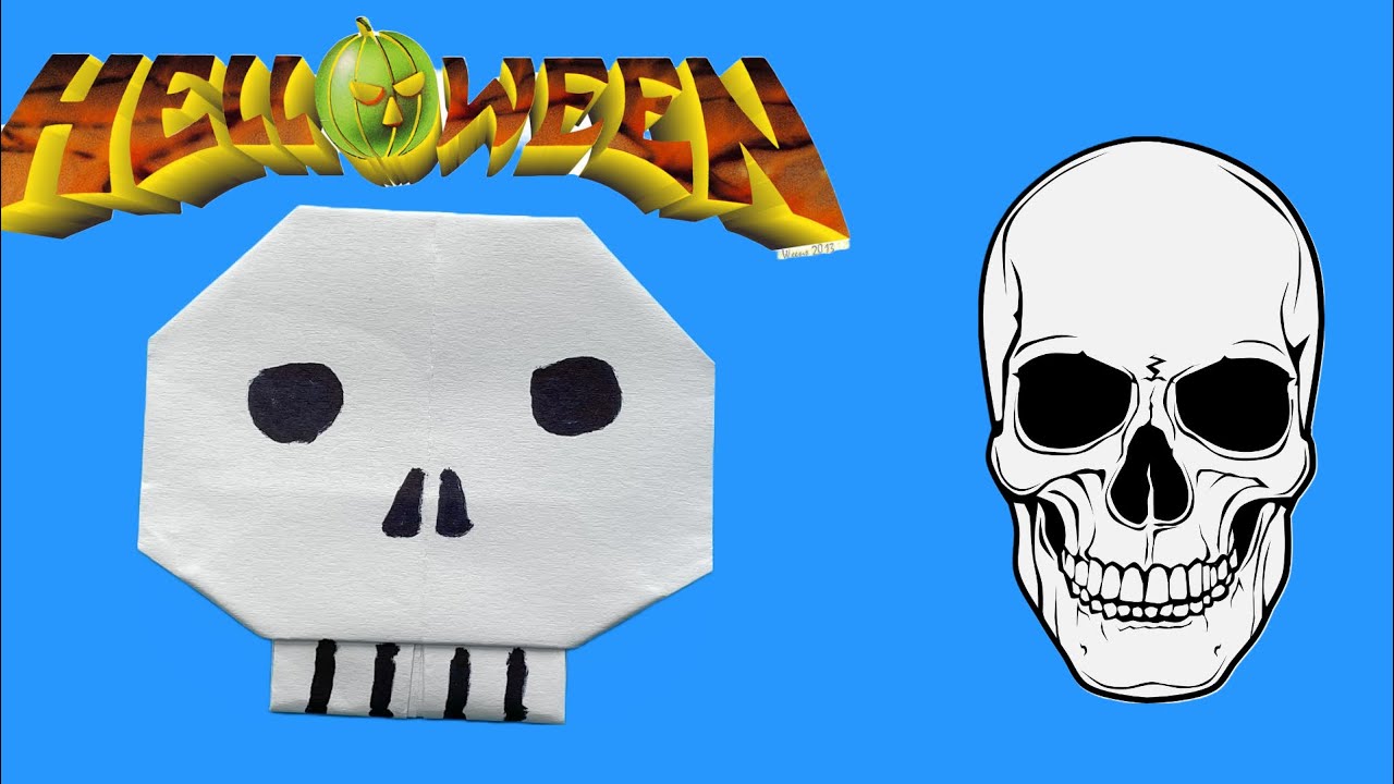 Origami Halloween | Origami Skull | How to Make a Paper Skull - YouTube