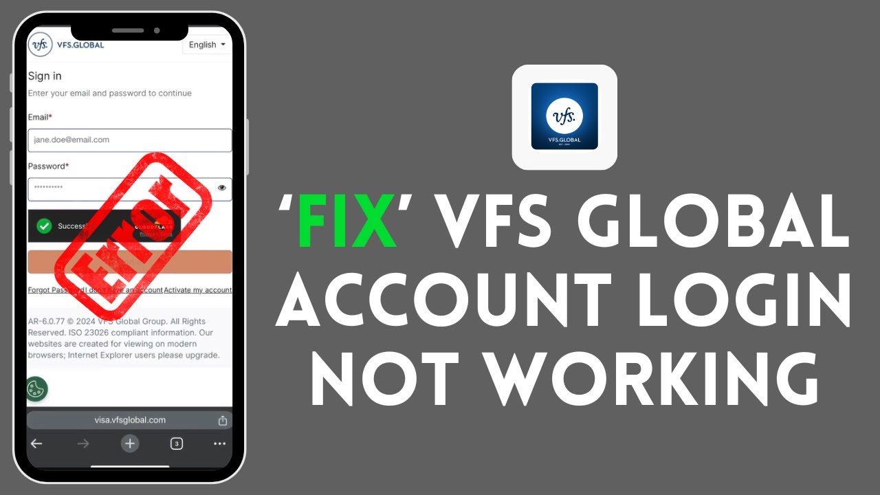 How to Fix VFS Global Account Login Not Working 2024? - YouTube