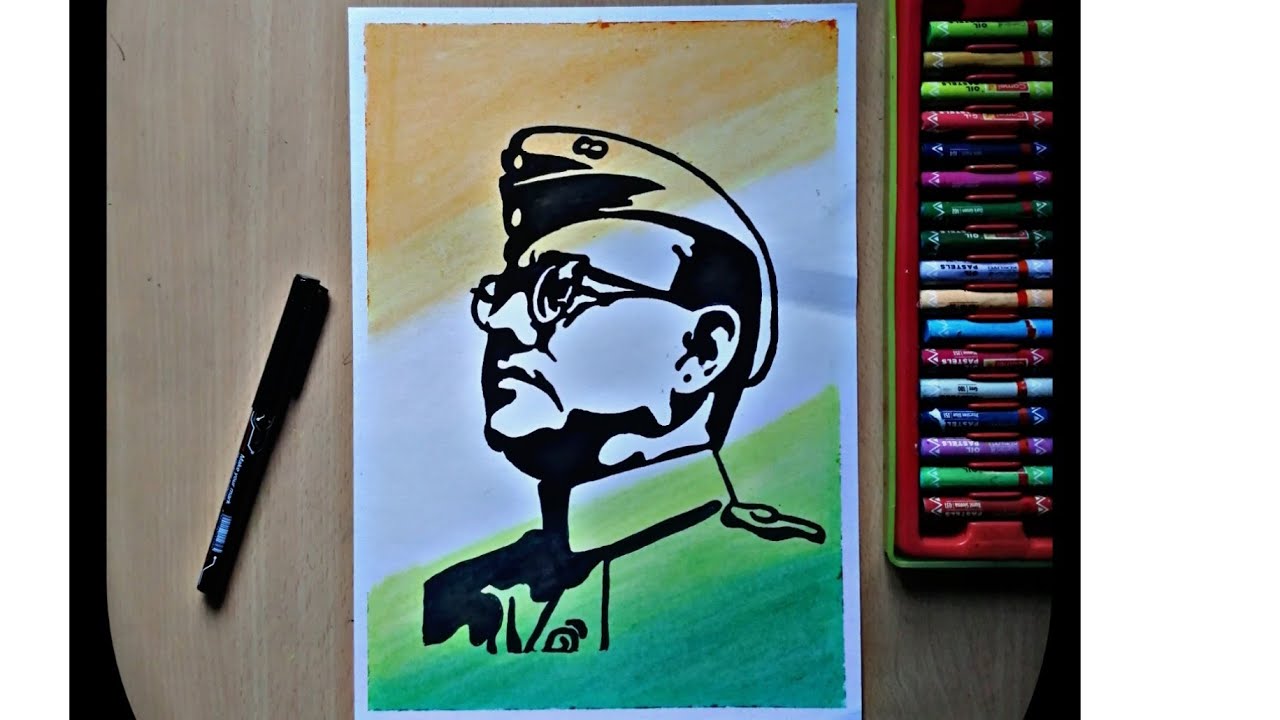 Netaji drawing | How to netaji subhas chandra bose | oil pastel | 23th ...
