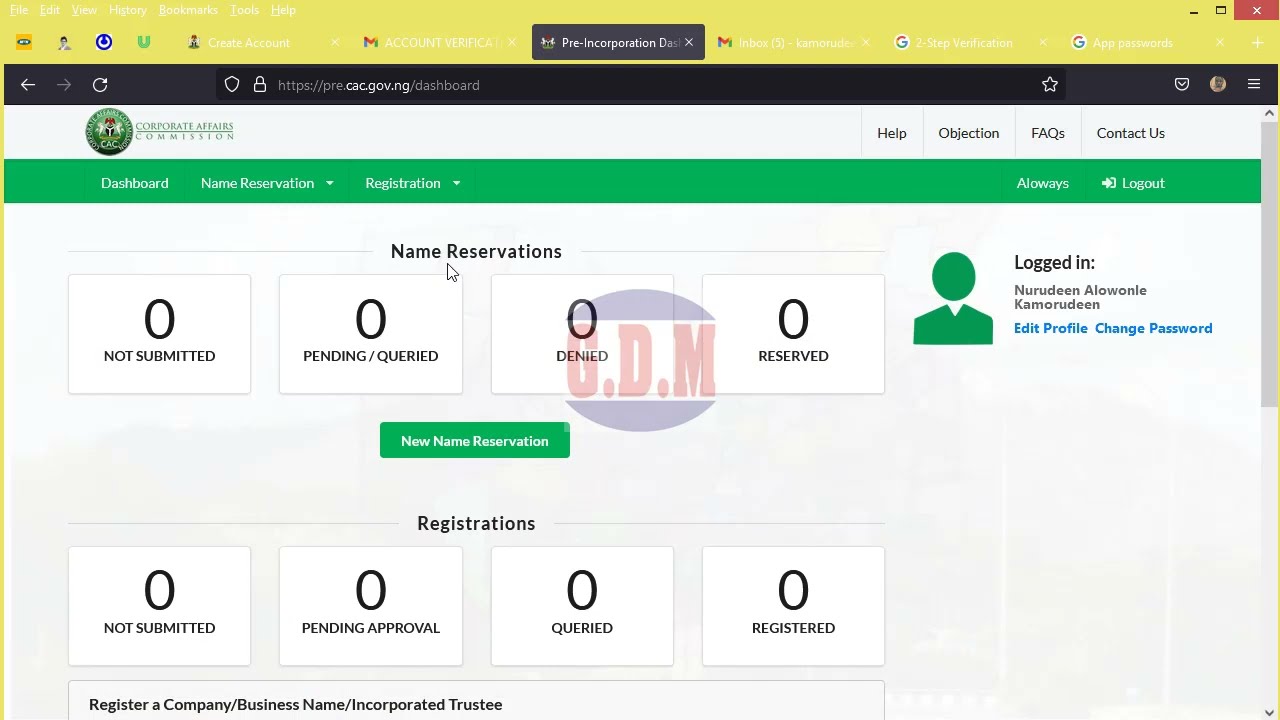 NEW CAC PORTAL - BUSINESS REGISTRATION 2021 - STEP BY STEP ON ACCOUNT ...