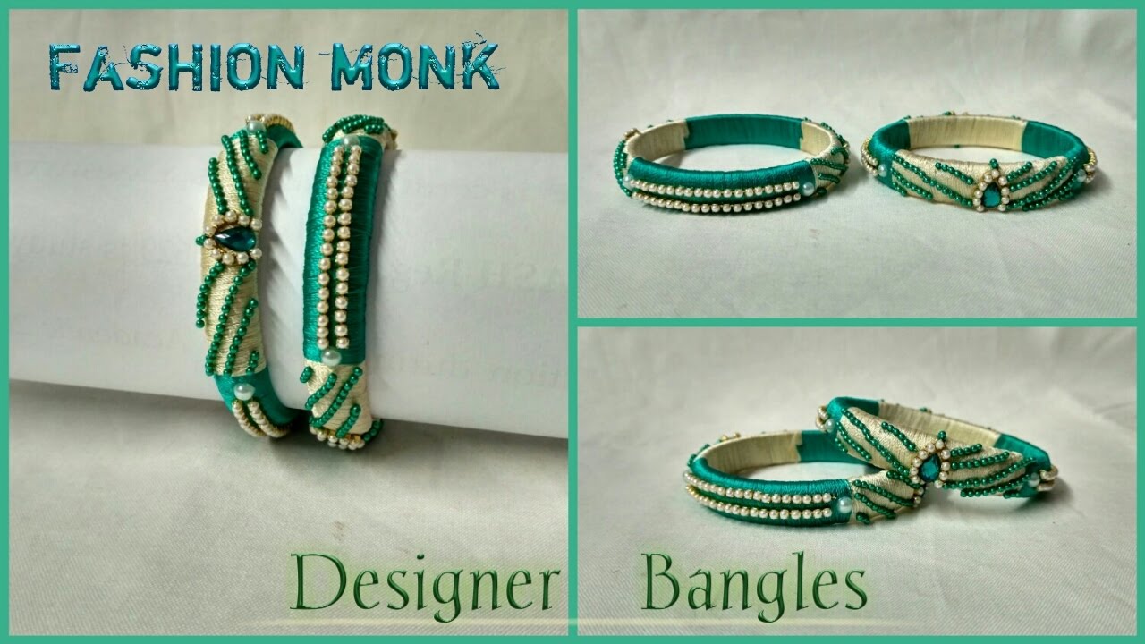 How To Make Designer Bangles | Silk Thread Bangle Making at home ...