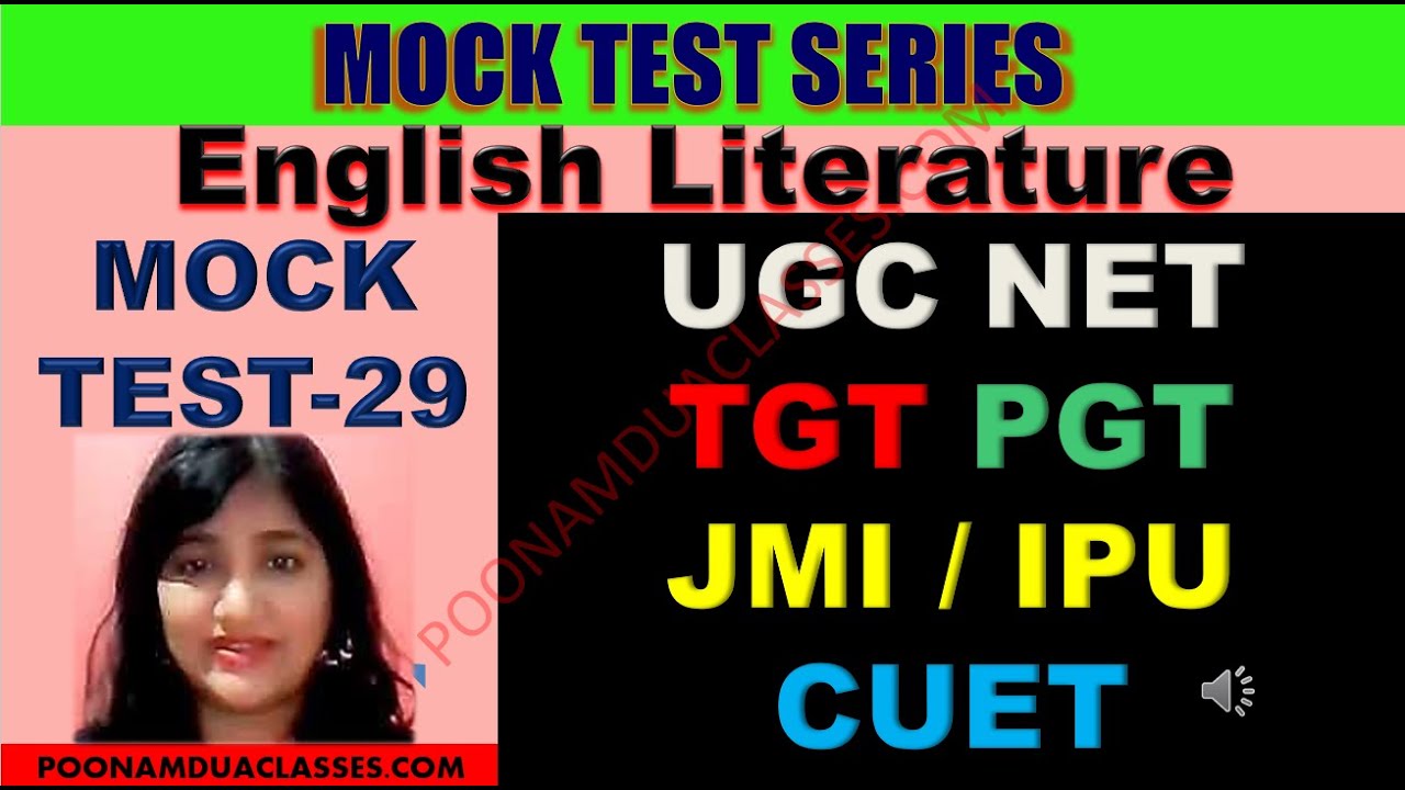 Mock Test-29 English Literature Series Expected Questions ugc net BPSC ...