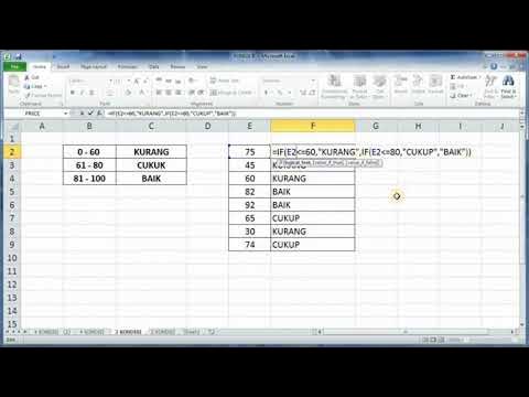 EXCEL SERIES PEDOMAN DASAR 3 : FUNGSI IF #excel #tutorial - YouTube